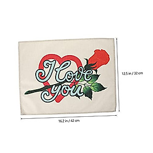 STOBOK 4pcs Valentine's Day Placemat Linen Placemats Embroidered Table Runner Table Placemats Burlap Kitchen Placemats Jute Placemats Linen Table Runner Household Placemat Dinnerware Mat