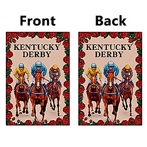 Kentucky Derby Garden Flag Churchill Downs Run For The Roses Horse Racing Yard Outdoor Welcome Sign Decoration