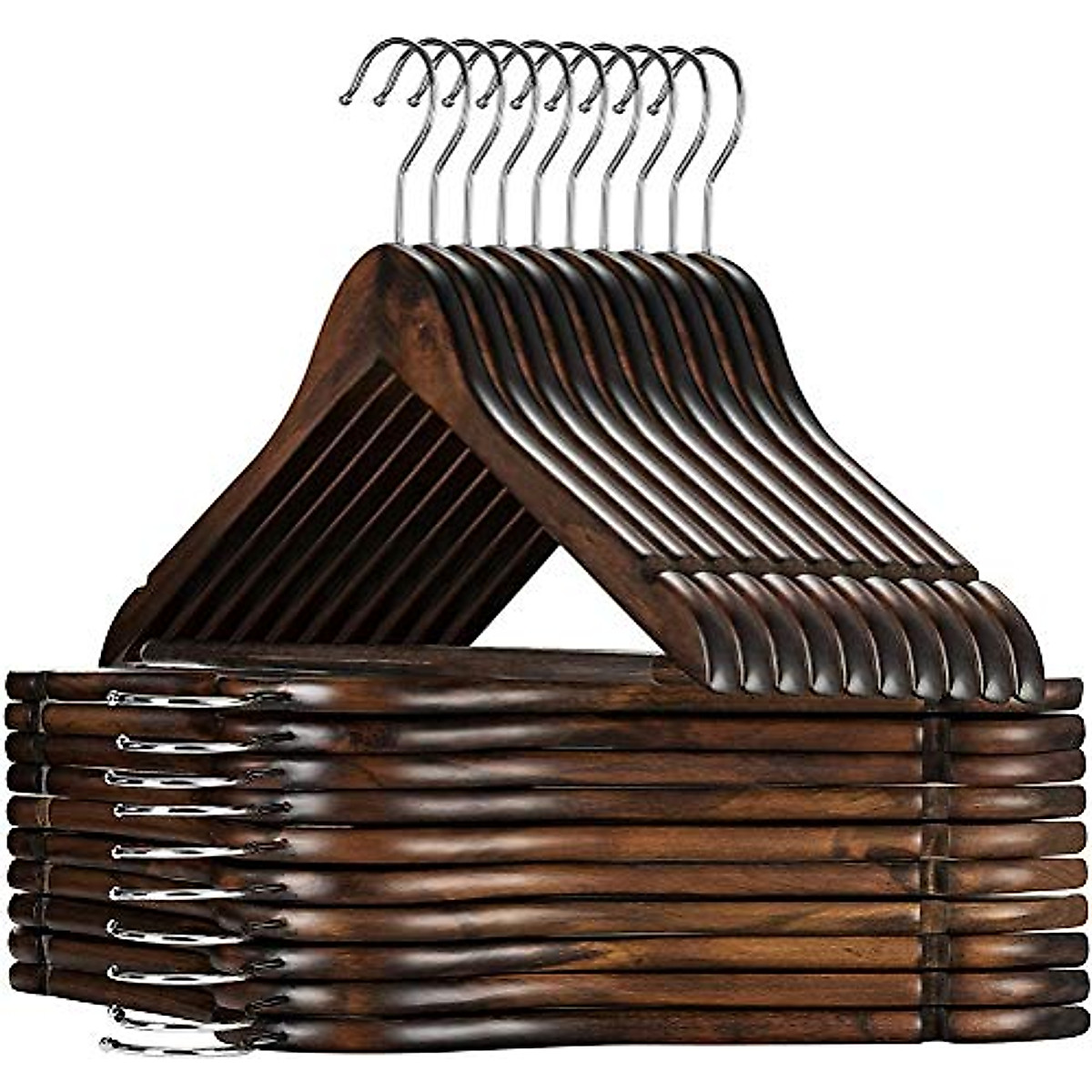 GSDNV 10/20PCS Wide Shoulder Wonder Hangers Coat Solid Wood Mounted Sundries Handbag High-Grade Suit Adult Woods Hanger for Clothes (Color : 20pcs)