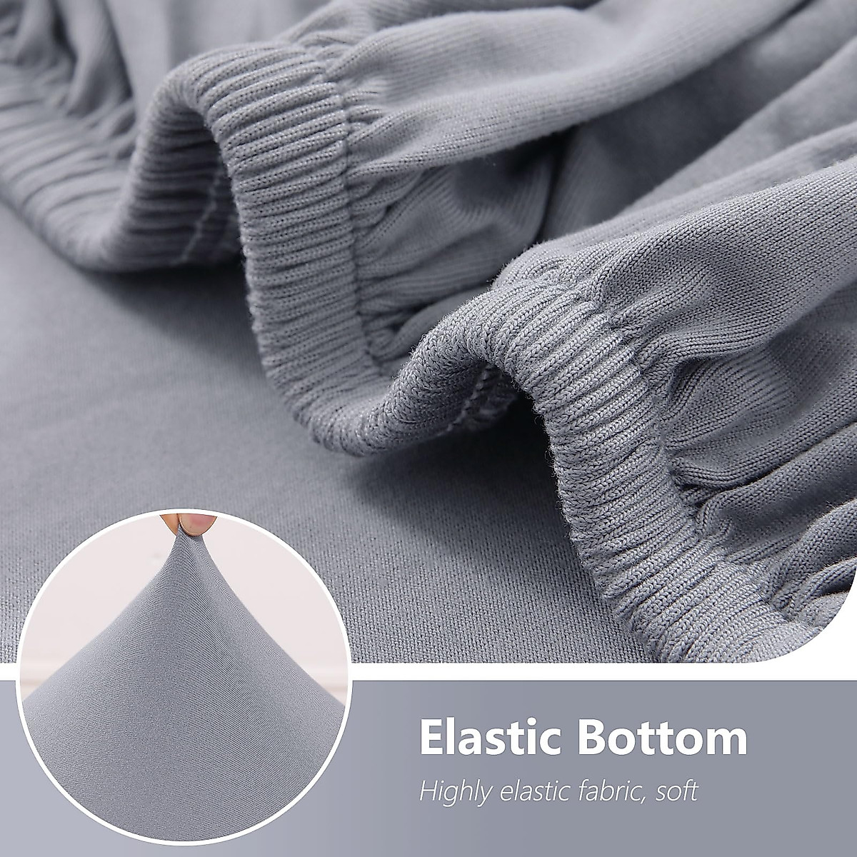 hyha 3 Pieces Couch Covers for 2 Cushion Couch, Love Seat Couch Covers, Sofa Covers Washable Stretch Loveseat Sofa Slipcover, Loveseat Covers with Elastic Straps (Loveseat, Light Gray)