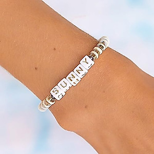 Pura Vida Bracelets Pack Sunny Seabright Days Bracelet Stack - Set of 3 Stackable Bracelets for Women, Summer Accessories & Cute Bracelets for Teen Girls - 1 Chain Bracelet & 2 String Bracelets