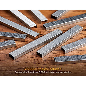 Bostitch Office Standard Staples, 1/4" Length,Full Strip Staples, 5000 Per Box, 5-Pack