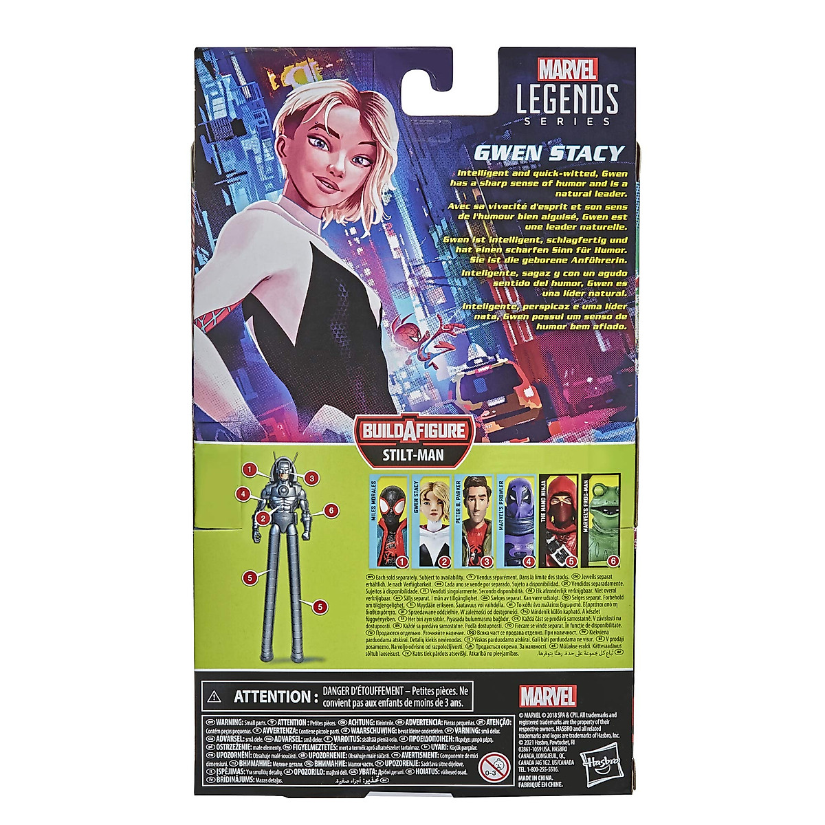 Spider-Man Hasbro Marvel Legends Series Into The Spider-Verse Gwen Stacy 6-inch Collectible Action Figure Toy, with Spider-Ham Mini-Figure