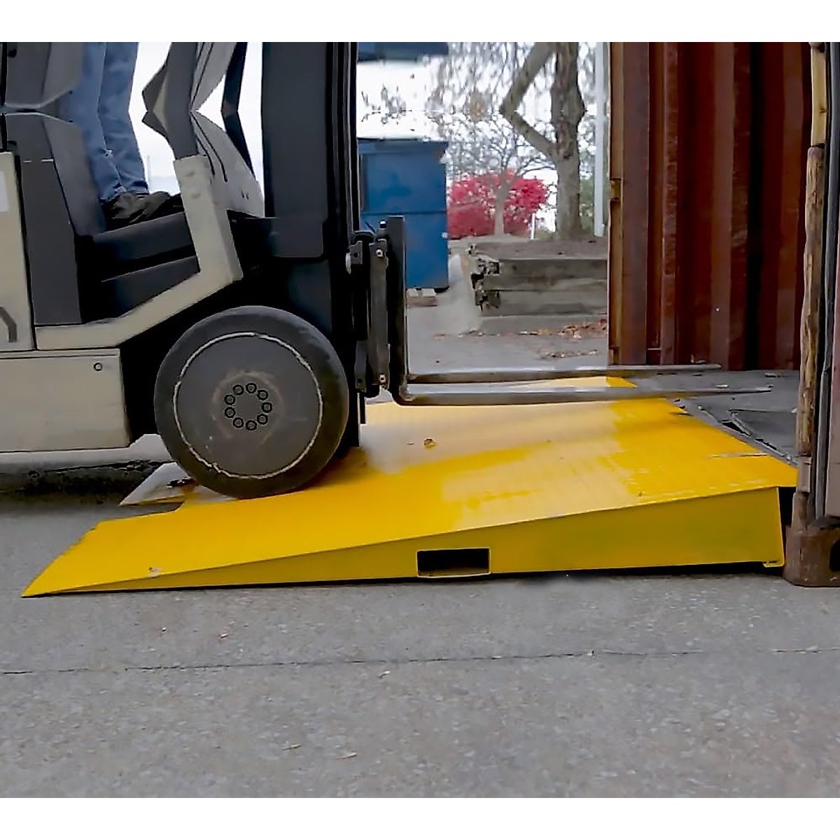 Mytee Products 49"x86" Heavy Duty Shipping Container Loading Ramps, 14,000 Lbs Capacity - Forklift Compatible Cargo Container Ramp for Loading & Unloading - Made with HD 10 Gauge Steel
