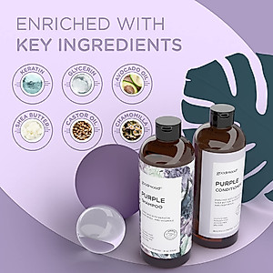 GoodMood Purple Shampoo and Conditioner Set For Blonde, Gray, Platinum Hair & Color Treated Hair, Paraben Free, 2x16oz