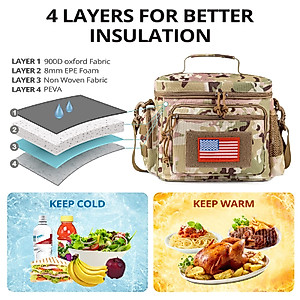 ATRIPACK Tactical Lunch Bag Medium Size (Camp-Brown) & Tactical Pencil Case for Men Women Teens Boys Girls (Brown)