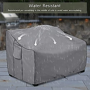 Kylinlucky Outdoor Furniture Covers Waterproof, 3-Seater Patio Sofa Covers Fits up to 88W x 36D x 35H inches Grey