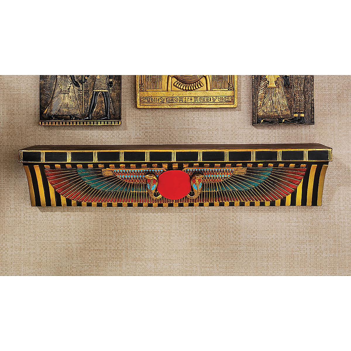 Design Toscano Egyptian Ur-Uatchi Ceremonial Offering Wall Display Shelf, Full Color