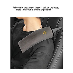 XINYIDAO 2PCs Car seat belt pillow, shoulder pad for car safety belts, seat belt pillow for children's travel, for The head, neck and shoulders in The car, The best gift for Children (grey)