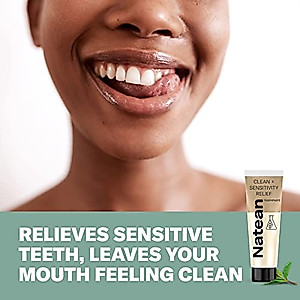 Natean Clean + Sensitivity Relief Toothpaste for Sensitive Teeth and Cavity Prevention - 4.7 Oz Tube, Citrus Orange Spearmint