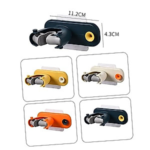 4pcs Mop Hanger Wall Mounted Clothes Mounted Mop Holder Wall Mounted Mop Holder Cleaning Tools Multi Hanger Storage Rack Brooms Broom Hooks Mop Broom Holder Broom Organizer Yellow TOKIDNY