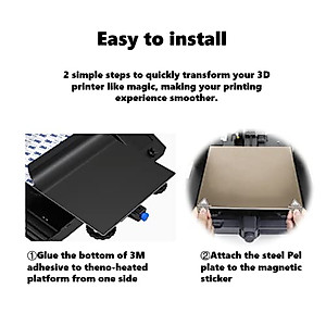 PEI Sheet 235mmx235mm and Magnetic Sticker with Adhesive for Creality Ender 3/Ender 3 Pro/Ender 3 V2/Ender 3 S1/Ender 3 S1 pro/Ender 3 neo/Ender 3 v2 neo/Ender 5/Ender 5 Pro/Voxelab Aquila 3D Printer