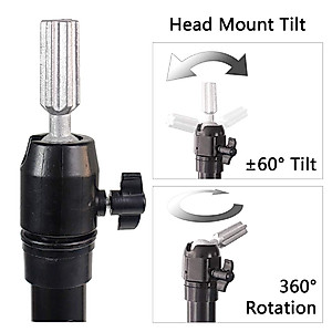 Wig Stand Tripod Mannequin Head Stand Metal Adjustable Heavy Duty Wig Head Stand for Canvas Block Head Cosmetology Hairdressing Training Doll Head and Styling Making Wigs with Smartphone Clamp Mount