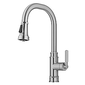 KRAUS Allyn Transitional Industrial Pull-Down Single Handle Kitchen Faucet in Spot-Free Stainless Steel, KPF-4101SFS
