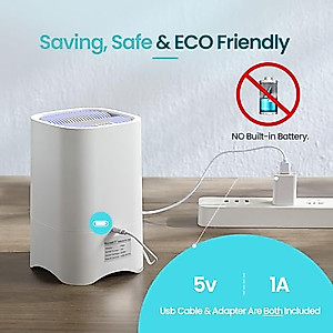 RoneKIT Small Air Purifiers for Home, HEPA Air Purifiers for Small Room, Portable Mini Air Purifier for Office, Desktop, Bedroom, Quiet Air Cleaner for Smoke, Dust, Odor(White)