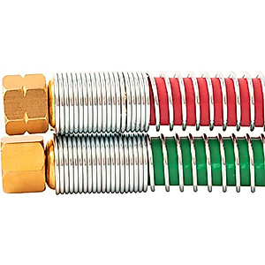 SPARC Oxy Acetylene Grade T Welding Hose 3/16" B Fittings + Strain Relief Set 1YR USA Warranty (15FT)