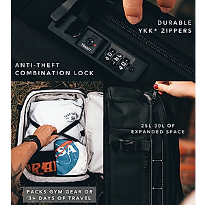 Here & Now Supply Travel Laptop Backpack for Men & Women | Casual Large Water Resistant Anti-Theft Hiking Backpack suited for Outdoors and Indoor use with Duffle Bag Strap | Black (Onyx)