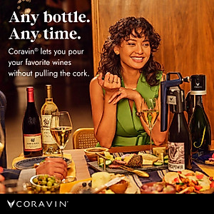 Coravin Pivot Plus Wine Preservation System - Preserve Wine for 4 Weeks - Pivot System, 1 Wine Aerator Attachment, 2 Capsules, 2 Wine Bottle Stoppers & 1 Bottle Sleeve - By-the-Glass Wine Saver