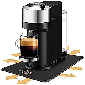 Kitchen Countertop Slide Mat, Leather Coffee Sliding Mats for Kitchen Appliance, Heat Resistant Slide Mat Kitchen Slider Tray Pads for Air Fryer, Stand Mixer,Toaster,Coffee Maker (Big black)