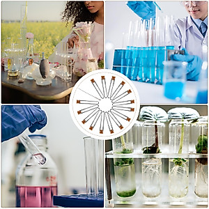 Baluue 100pcs Glass Test Tubes with Cork Stoppers, Clear Hard Test Tubes Scientific Experiments, 12 x 75mm Plastic Lab Tubes for Scientific Experiments with Brushes