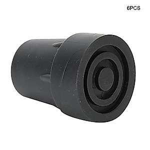 Replacement Cane Tips, 6pcs 19mm Hole Diameter Hiking Cane Crutch Feet Tips Heavy Duty Non Slip Plastic Tips Trekking Pole Tips Replacement Pole Tip Protectors Fits Most Standard Hiking Poles