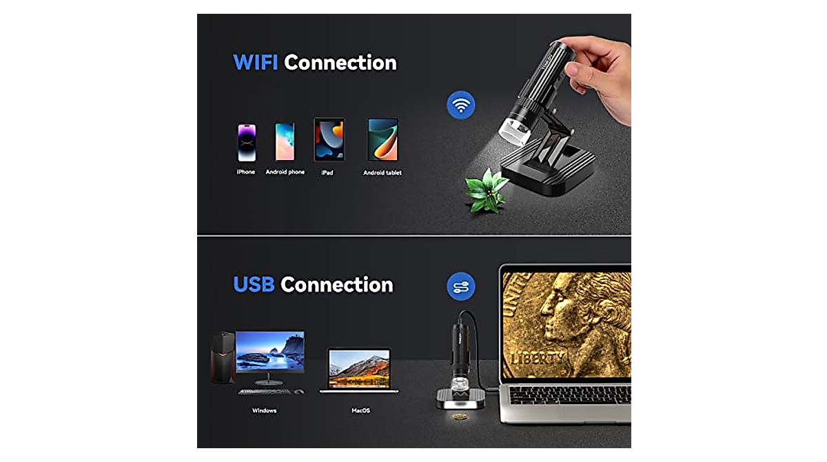 TOMLOV DM1S Wireless Digital Microscope - Easy 1000X HD View