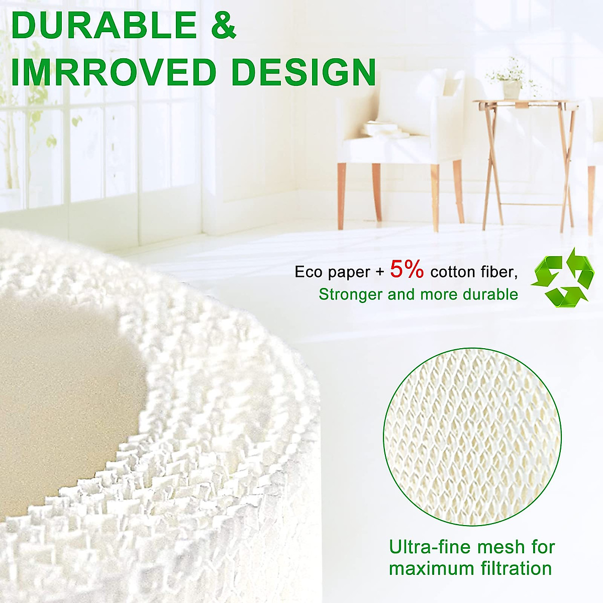 TOMOON MAF2 Super Wick Humidifier Filter Replacement -Compatible with Essick Air AIRCare MA0800 MA0600 MA060 MA08000 and 1540817006 29706 29988 Series Humidifiers,2 Pack