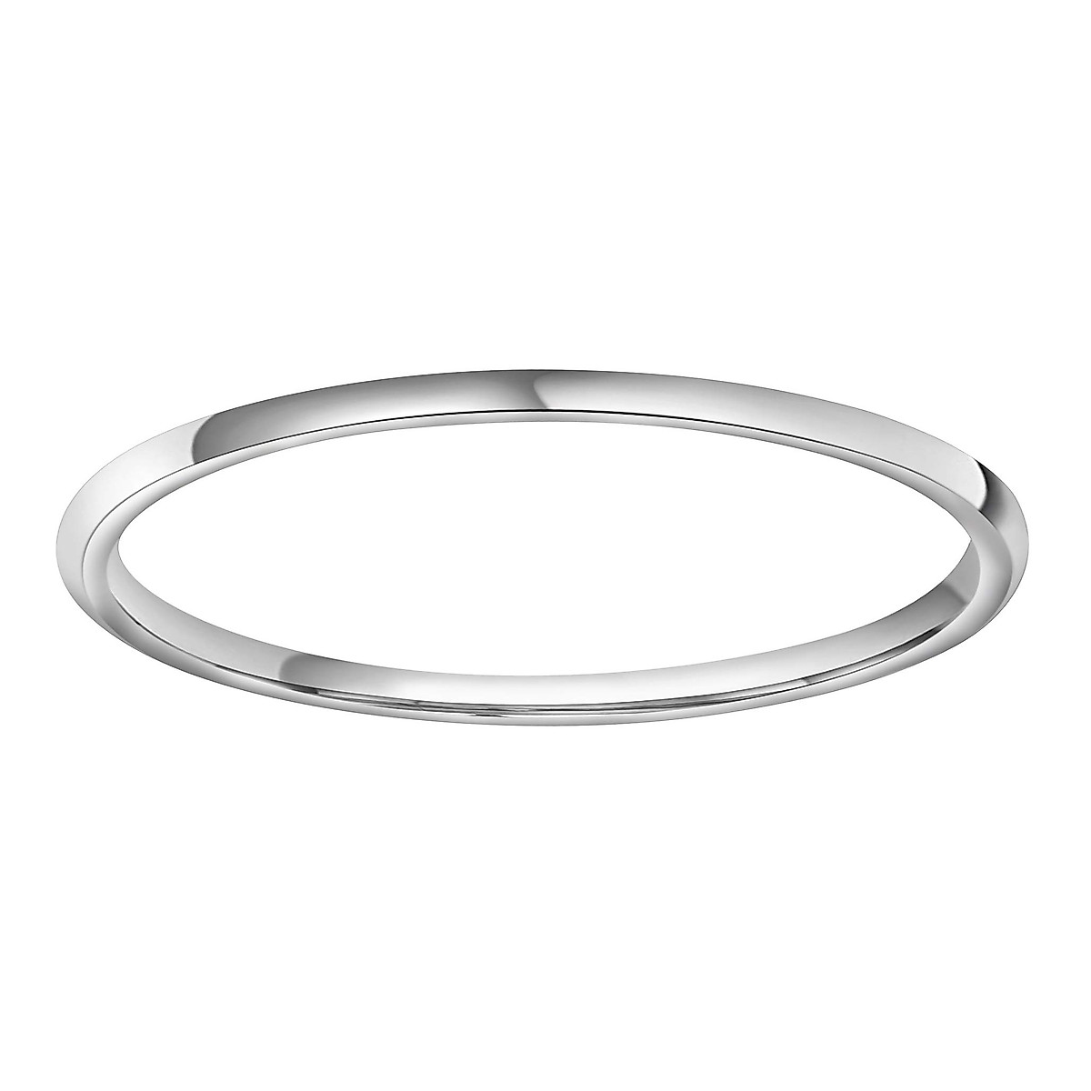 Kingary Rare 1mm Thin Tungsten Wedding Band Matching Ring Silver/Black/Rose Gold/Yellow Gold Ladies Women Plain Dome Polished Comfort Fit Size 4 To 10 (1mm Silver,8)