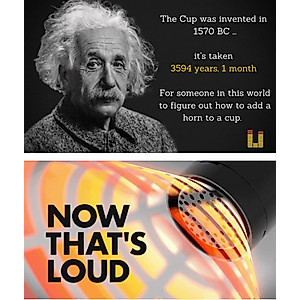 The LoudCup 20 oz Tumbler + Stadium Horn with Snap-Fit Lid (Bluejay Blue) - Insulated Cup Reusable Water Bottle Coffee Travel Mug - Worlds Loudest Cup for Game Day