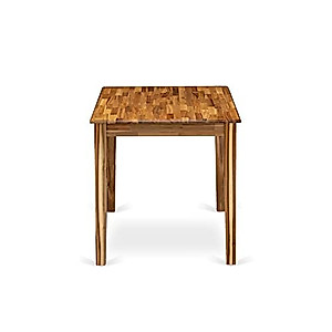 East West Furniture Mid Century YAT-ANA-T Modern Kitchen Table Rectangular Tabletop and 48 x 48 x 30-Natural Finish