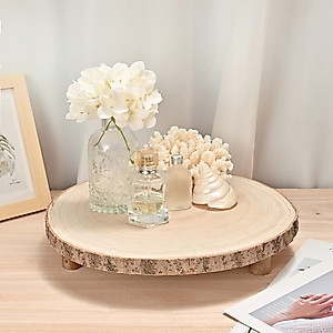 WILLOWDALE 11-13 Inches Wood Cake Stand for Dessert Table, Wedding Cake Stand Farmhouse Serving Tray for Party, Wood Slice with Legs Round Cake Holder Rustic Decor Table Centerpieces for Dining Room