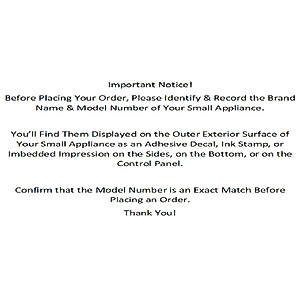 3pin Power Cord for Salton Cordless Hotray Models TWT40 TWT40A (36 inch Length)