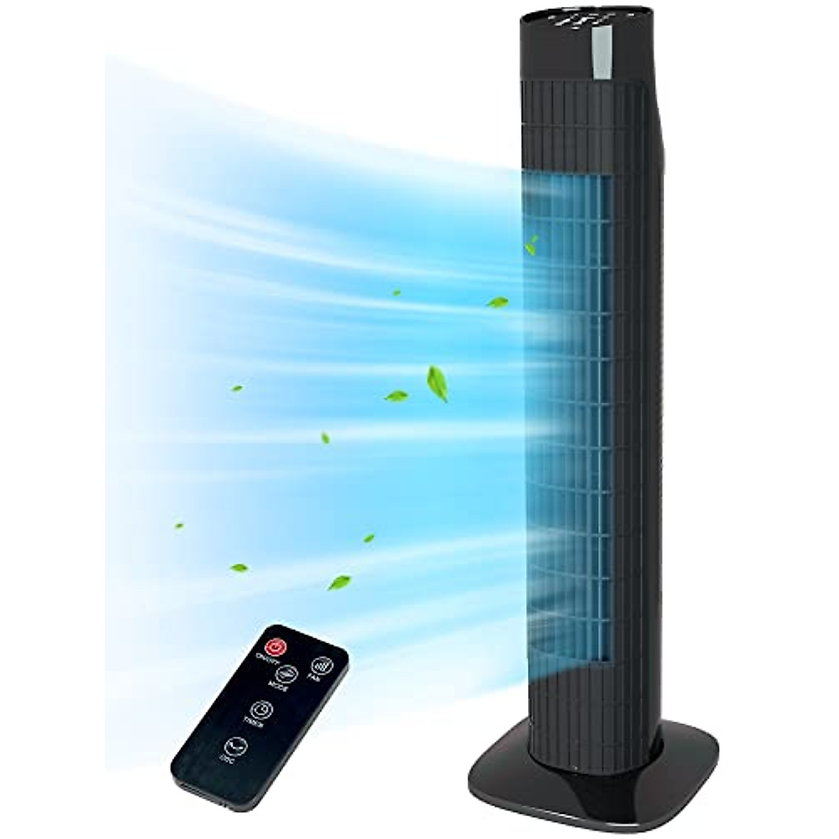 Uthfy Tower Fan with Remote, 31" Electric Tower Fan That Blow Cold Air, Quiet Cooling Fan & Oscillating Tower Fan with Remote, Electric Standing Tower Fan Floor Fan