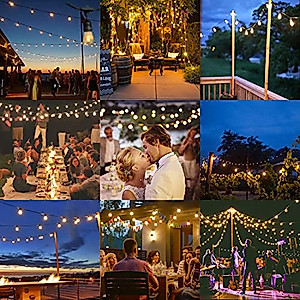 RTTY Outdoor String Lights 150 ft,Led Outside Patio Lights String with 45pcs Plastic Bulbs,Shatterproof String Lights for Backyard,Cafe,Bistro