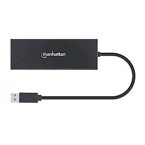 Manhattan USB-A Dock/Hub, Ports (x5): Ethernet, HDMI, USB-A (x2) and VGA, Micro-USB Power Input Port (Optional, only When add Power Needed. Not Required for Dual Monitor use. Cable not Included)