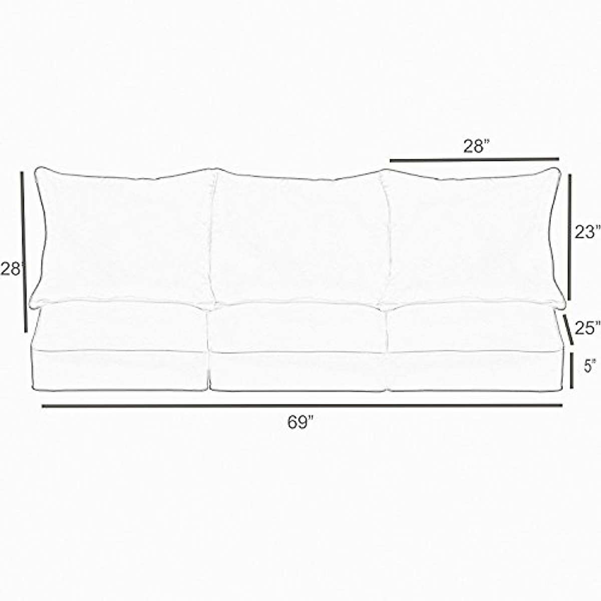 Mozaic AZPCSET4358 Swavelle Corded Outdoor Sofa Set, 23" x 25" x 5", Dark Blue