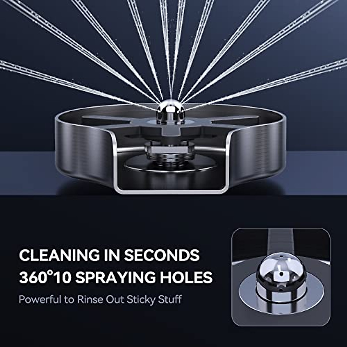 SinkPro Glass Rinser for Kitchen Sink Faucets, Bottle Cup Cleaning for Kitchen Sink Accessories, Kitchen Gadgets, Stainless Steel Quickly Cup Washer Suitable for Cleaning Baby Bottle, Gun Grey