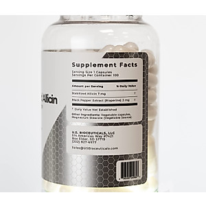 U.S. Bioceuticals Stabilized Allicin (Non-GMO) - 700,000 mcg Allicin Per Bottle - Laboratory Tested - cGMP Certified Manufacturing