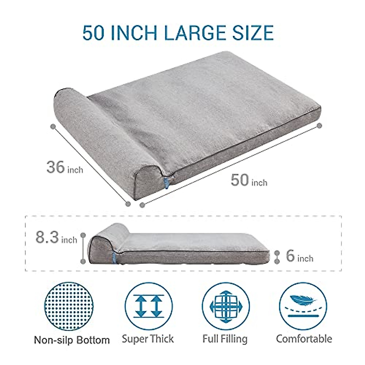 BDEUS 6" Floor Mattress Futon Mattress with Pillow, Kids Dormitory Mattress Tatami Mat Sleeping Pad with Washable Cover and Anti-Slip Bottom, Floor Lounger Bed (50 x 36 Inch)