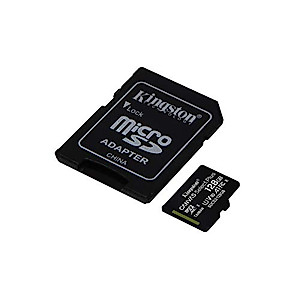 Kingston 128GB microSDXC Canvas Select Plus 100MB/s Read A1 Class 10 UHS-I Memory Card + Adapter (SDCS2/128GB)