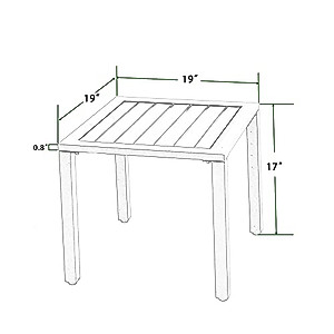VOYSIGN Patio Bistro Side Table, Metal Porch End Table for Outdoor 19"x19"…