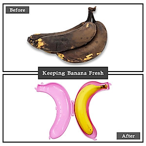 YINPIXUS 3 Pack Banana Case, Banana Saver BPA-Free, Banana Protector Box, Banana Keeper Holder Outdoor Travel, Plastic Banana Storage Container, Banana Carrier for Lunch Box Fruits Freshness