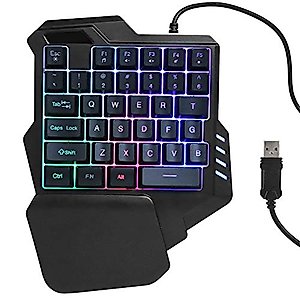 G30 One Handed Gaming Keyboard , Professional LED Backlit Keyboard , Compact 35 Keys Half Keyboard Gaming Keypad for win2000 ,XP ,Me ,Vista7 ,8 ,OS X Black