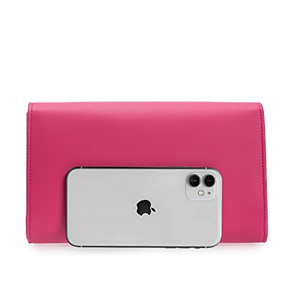IXEBELLA Classic PU Clutch Purse for Women Dressy Party Clutch for Cocktail/Prom/Wedding (Hot Pink)