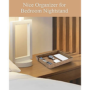 CASIRENA Father's Day Gifts Faux Leather Valet Tray Organizer for Men - Catch-All Tray for Entryway Table Key, Wallet, Watch, Coin Change, Phone, Dresser EDC Dump Jewelry, Bedside Nightstand Desk-top