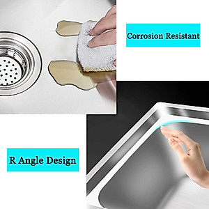 AVIMYA Upgraded Kitchen Sink Freestanding Utility Sink Laundry Cabinet Wash Basin with Hot and Cold Faucet for Balcony Garage Bathroom, Easy to Assemble/20.8X15.3In