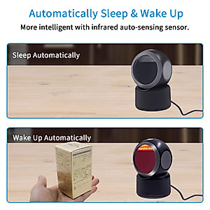 2D Desktop Barcode Scanner.Omnidirectional Hands-Free Barcode Reader. with Automatic Sensing Scanning QR Screen Scanning Platform Scanner for Warehouse, Supermarket, Retail Store, Bookstore Pos System