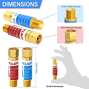 Welspo Oxygen Acetylene Flashback Arrestors Set 9/16-18 Threads for Torch