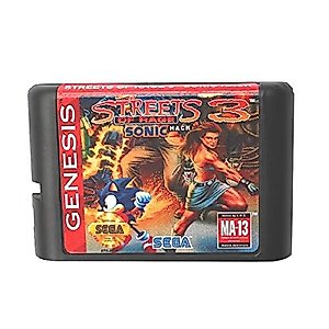Sega MD game card - Street Of Rage 3 Sonic Hack NTSC-USA for 16 bit Sega MD game Cartridge Megadrive Genesis system