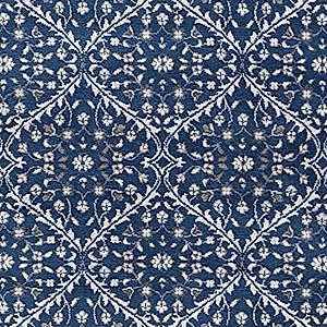 Beauregard Traditional Oriental Navy Oval Area Rug, 5' x 7' Oval